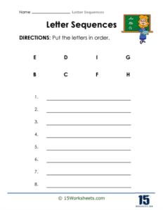 Letter Sequence Worksheets | Boost Literacy Skills - 15 Worksheets.com