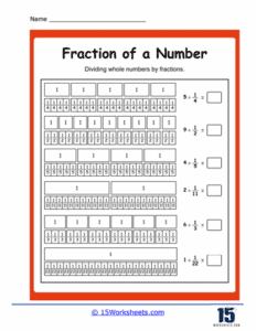 Fractions of a Whole Number Worksheets | Find Parts & Wholes - 15 ...