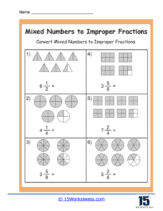 Mixed Numbers to Improper Fractions Worksheets - 15 Worksheets.com