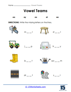Vowel Teams Worksheets | Phonics Skills - 15 Worksheets.com