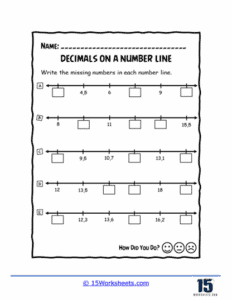 Decimals on a Number Line Worksheets - 15 Worksheets.com