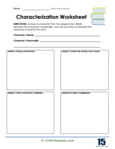 Direct and Indirect Characterization Worksheets