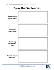 Draw the Sentences Worksheets | Illustrate Language - 15 Worksheets.com