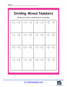 Dividing Mixed Numbers Worksheets - 15 Worksheets.com