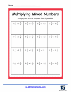 Multiplying Mixed Numbers Worksheets | Fractions Made Easy - 15 ...
