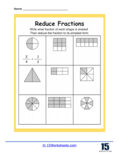 Reducing Fractions Worksheets | Simplifying - 15 Worksheets.com