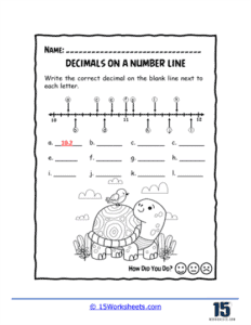 Decimals on a Number Line Worksheets - 15 Worksheets.com