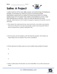 Satire Worksheets - 15 Worksheets.com