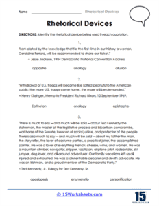 Rhetorical Devices Worksheets - 15 Worksheets.com