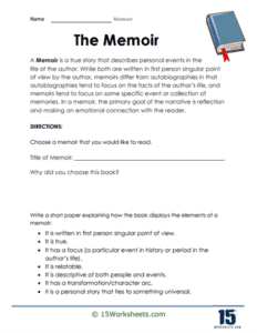 Memoir Worksheets - 15 Worksheets.com