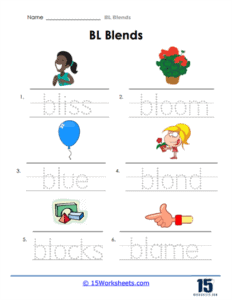BL Blends Worksheets - 15 Worksheets.com