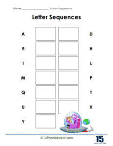 Letter Sequence Worksheets | Boost Literacy Skills - 15 Worksheets.com