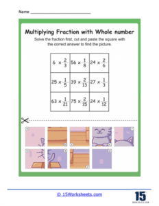 Multiplying Fractions with Whole Numbers Worksheets - 15 Worksheets.com