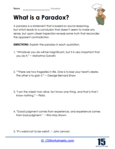 Paradox Worksheets - 15 Worksheets.com