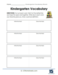 Kindergarten Vocabulary Worksheets - 15 Worksheets.com