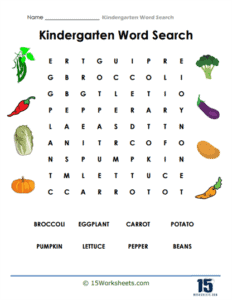 Kindergarten Word Search Worksheets | Vocabulary & Word Skills - 15 ...