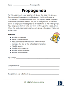 Propaganda Worksheets | Literary Devices - 15 Worksheets.com