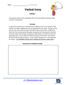 Verbal Irony Worksheets - 15 Worksheets.com