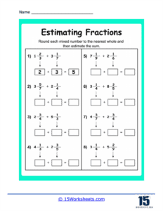 Estimating Fractions Worksheets - 15 Worksheets.com