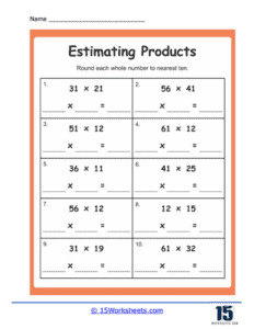 Estimating Products Worksheets | Approximate Multiplication - 15 ...