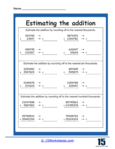 Estimating Sums Worksheets - 15 Worksheets.com