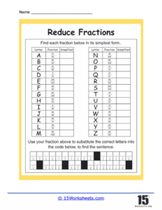Reducing Fractions Worksheets | Simplifying - 15 Worksheets.com