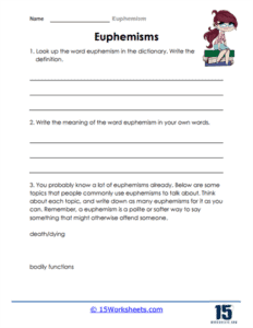 Euphemism Worksheets - 15 Worksheets.com