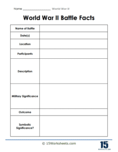 World War 2 Worksheets | Allied vs Axis Collection - 15 Worksheets.com