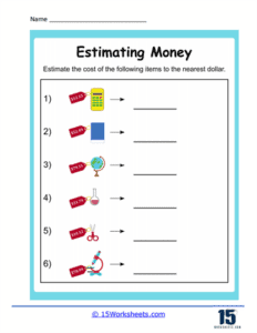 Estimating Money Worksheets - 15 Worksheets.com