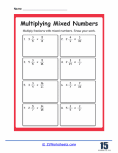 Multiplying Mixed Numbers Worksheets | Fractions Made Easy - 15 ...