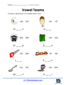 Vowel Teams Worksheets | Phonics Skills - 15 Worksheets.com