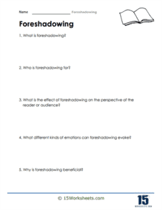 Foreshadowing Worksheets - 15 Worksheets.com