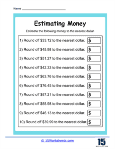 Estimating Money Worksheets - 15 Worksheets.com