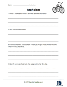 Archaism Worksheets - 15 Worksheets.com