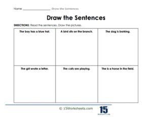 Draw the Sentences Worksheets | Illustrate Language - 15 Worksheets.com