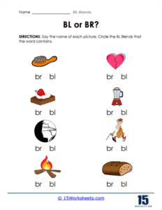 BL Blends Worksheets - 15 Worksheets.com