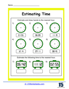 Estimating Time Worksheets - 15 Worksheets.com