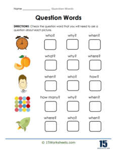 Question Words Worksheets | Usage & Formation Practice - 15 Worksheets.com