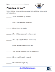 Paradox Worksheets - 15 Worksheets.com