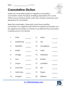 Diction Worksheets - 15 Worksheets.com