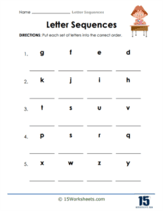 Letter Sequence Worksheets | Boost Literacy Skills - 15 Worksheets.com