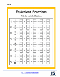 Equivalent Fractions Worksheets - 15 Worksheets.com