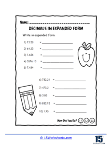 Decimals to Expanded Form Worksheets - 15 Worksheets.com