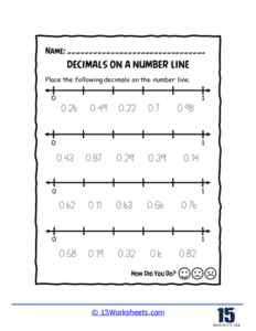 Decimals on a Number Line Worksheets - 15 Worksheets.com