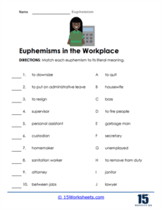 Euphemism Worksheets - 15 Worksheets.com