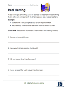 Red Herring Worksheets - 15 Worksheets.com