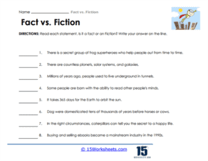 Fact or Fiction Worksheets - 15 Worksheets.com