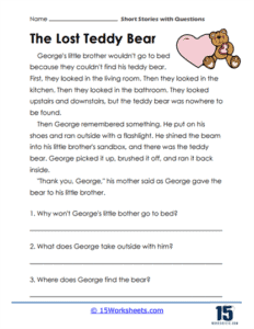 Short Stories with Questions Worksheets - 15 Worksheets.com