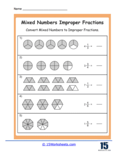 Mixed Numbers to Improper Fractions Worksheets - 15 Worksheets.com