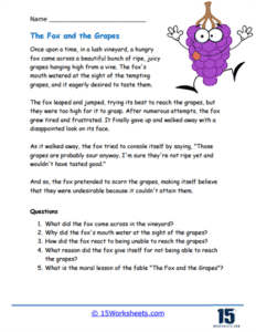 Fable Comprehension Worksheets | Character, Plot & Morals - 15 ...